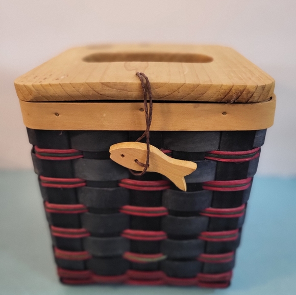 Hand Crafted | Accents | Handcrafted Blue And Red Woven Fish Tissue ...
